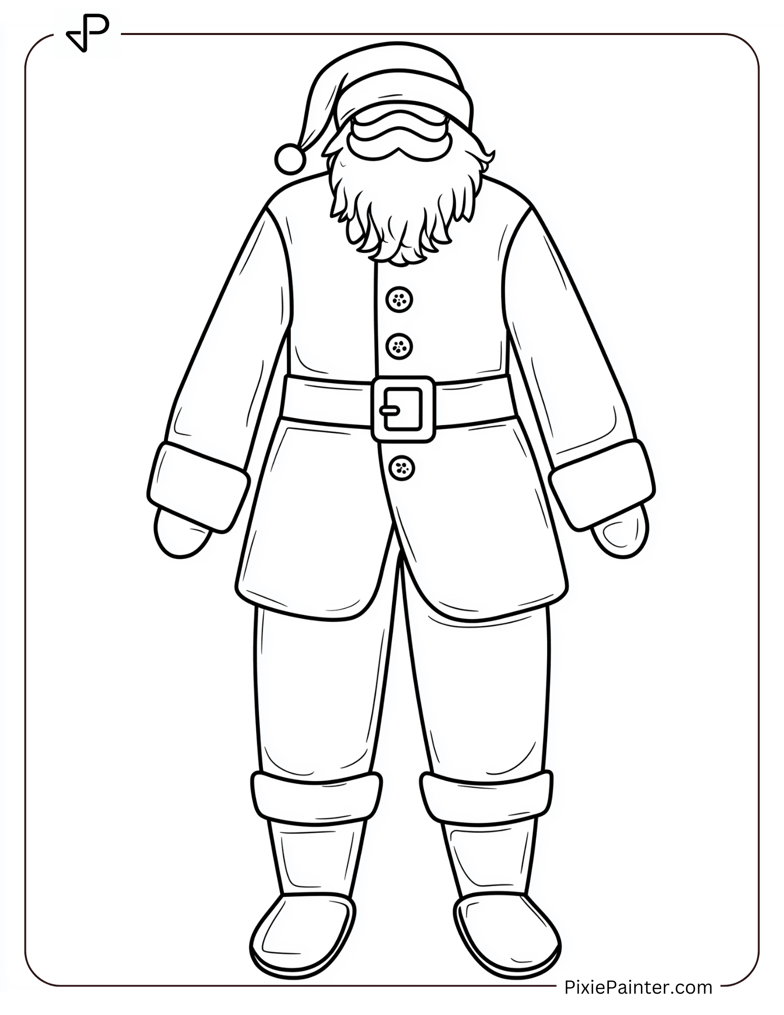 26 Santa Suit Coloring Pages [Free PDFs] - Pixie Painter