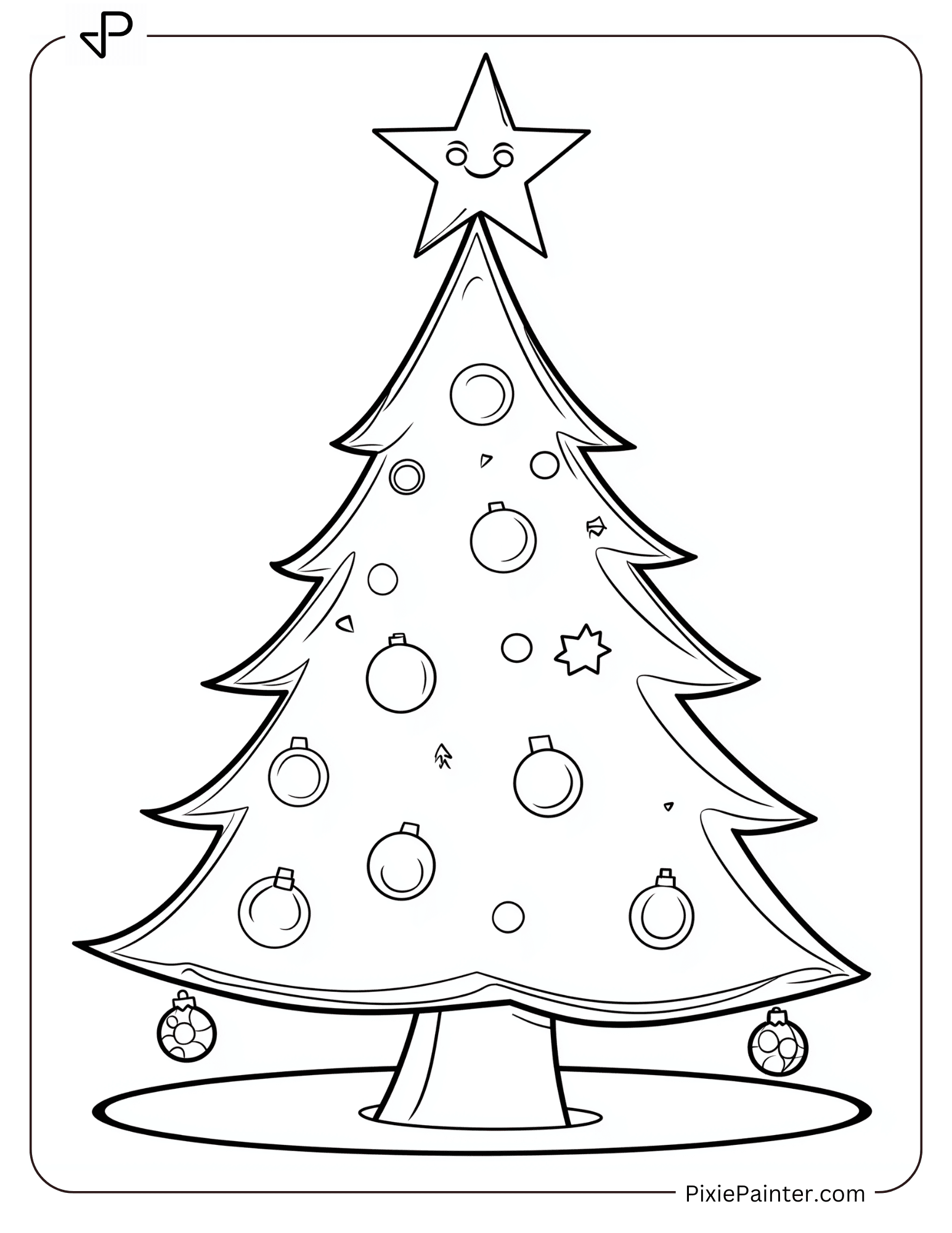 30 Cute Christmas Tree Coloring Pages [Free PDFs]