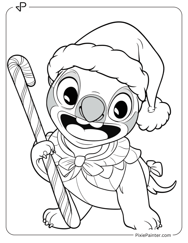 40 Stitch Christmas Coloring Pages [Free PDFs]
