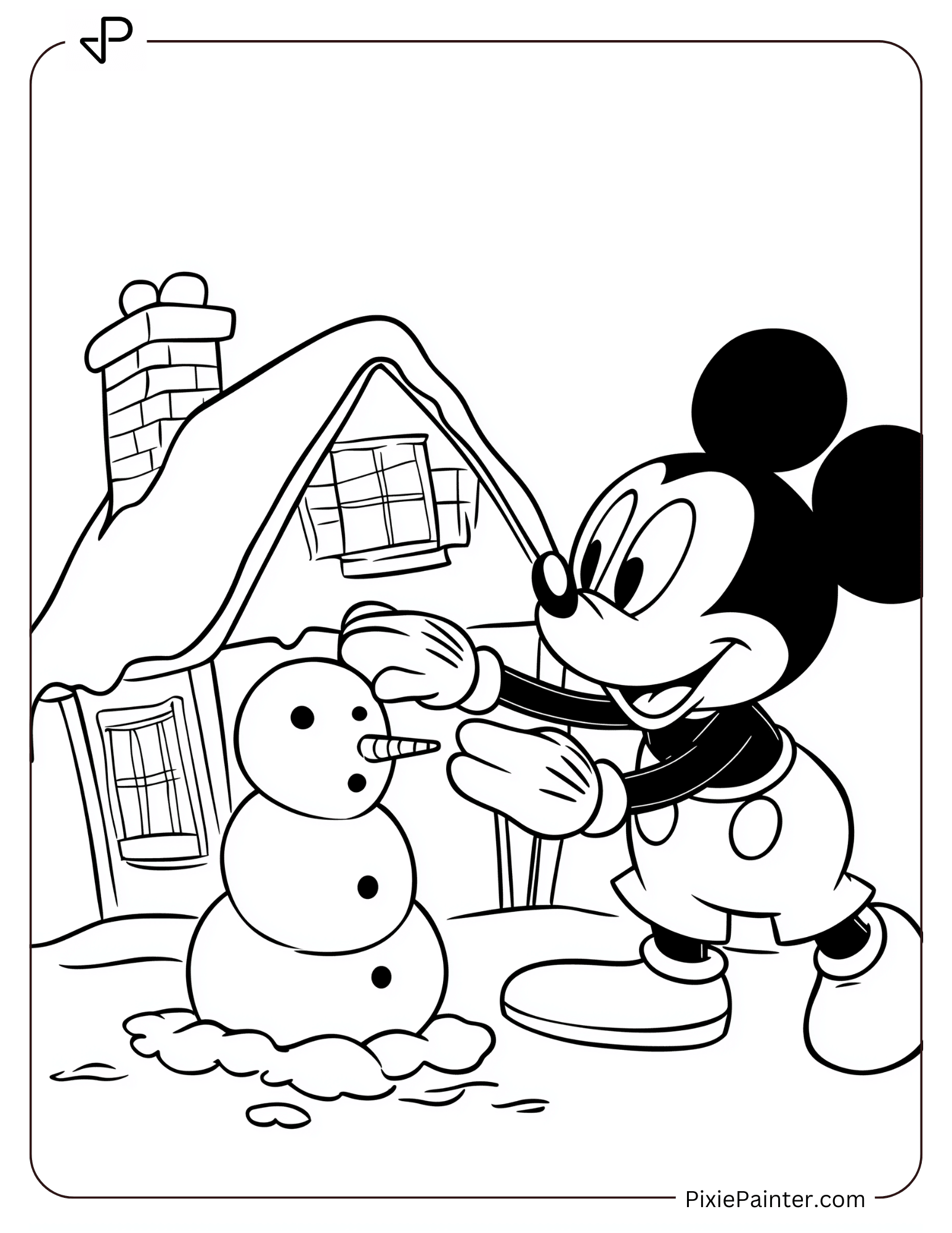 29 Mickey Mouse Coloring Pages for Christmas [Free PDFs] - Pixie Painter