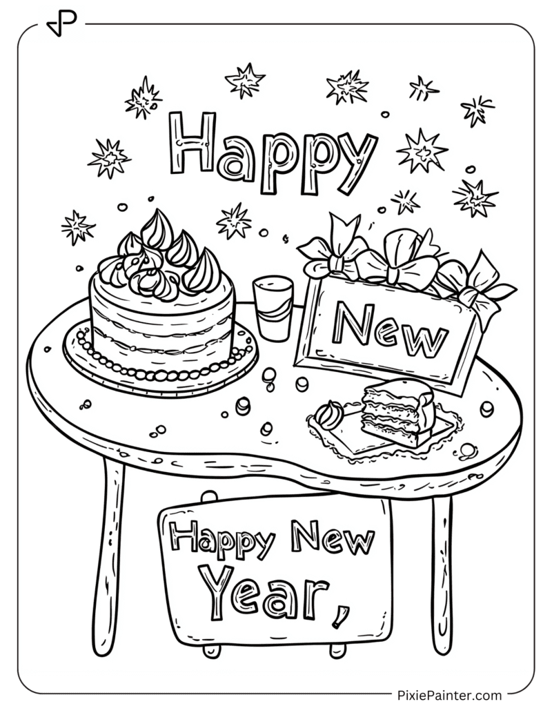 56 Happy New Year Coloring Pages [Free PDFs]