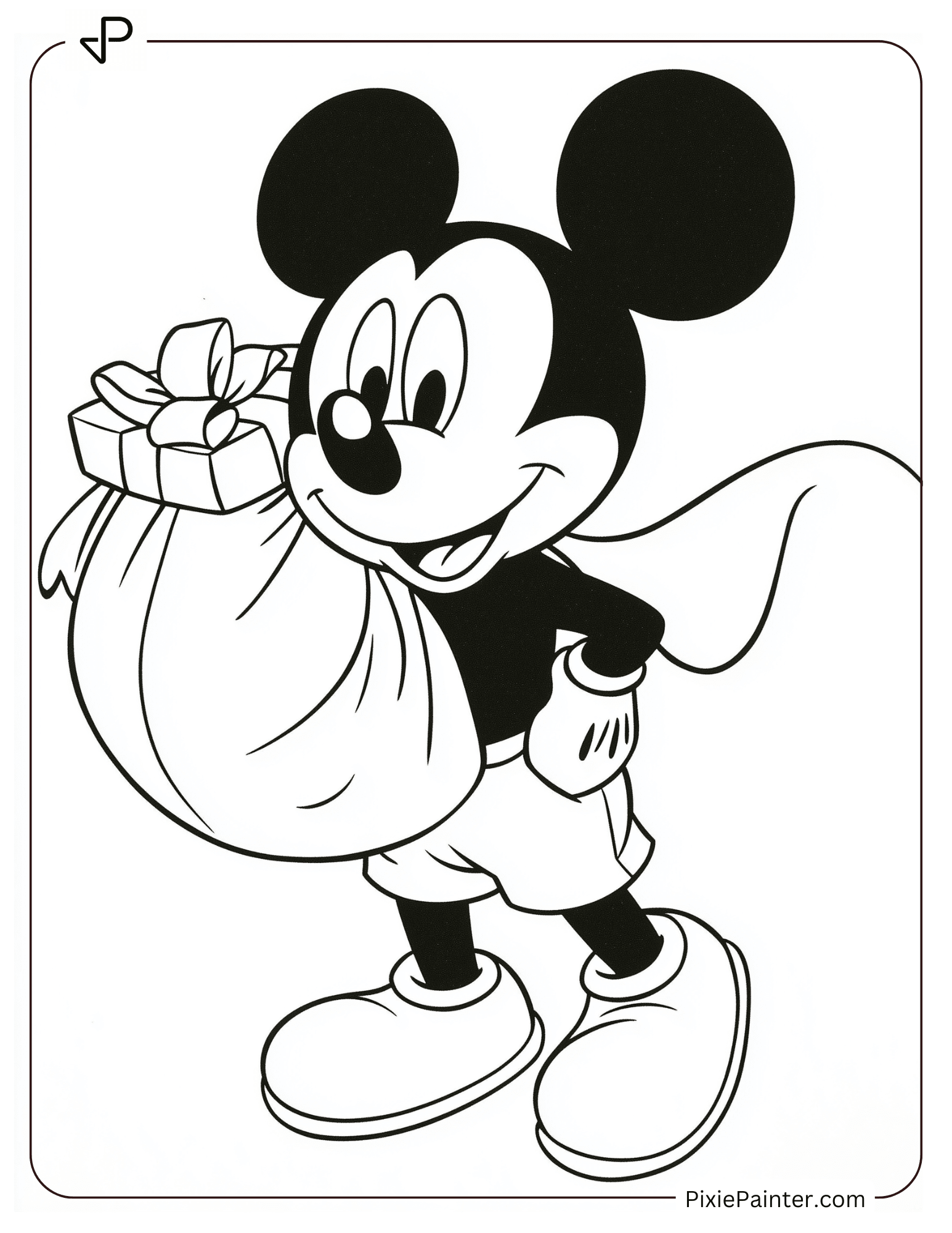 29 Mickey Mouse Coloring Pages for Christmas [Free PDFs] - Pixie Painter