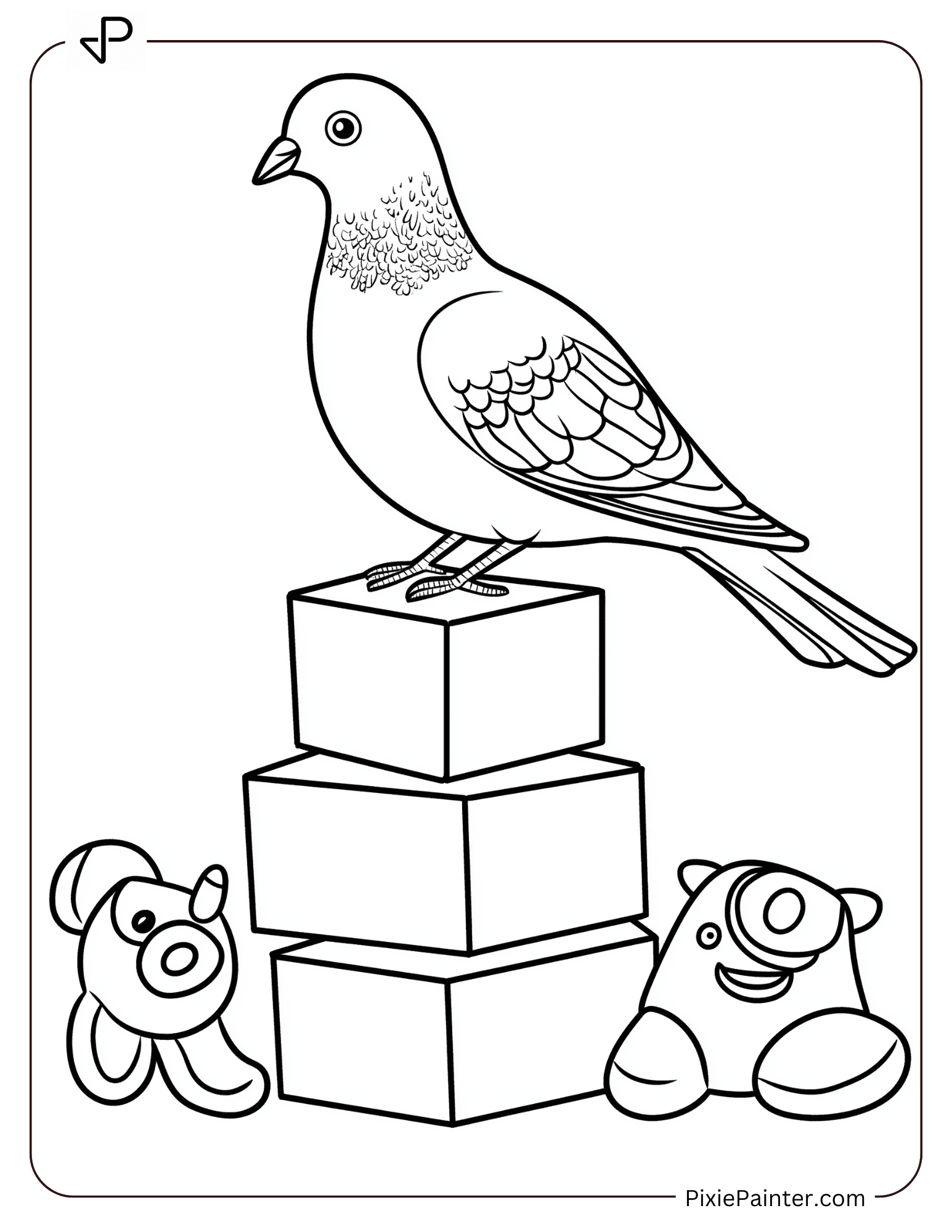 32 Pigeon Coloring Pages [Free PDFs] - Pixie Painter