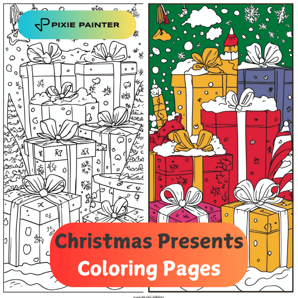 32 Christmas Presents Coloring Pages [Free PDFs] - Pixie Painter