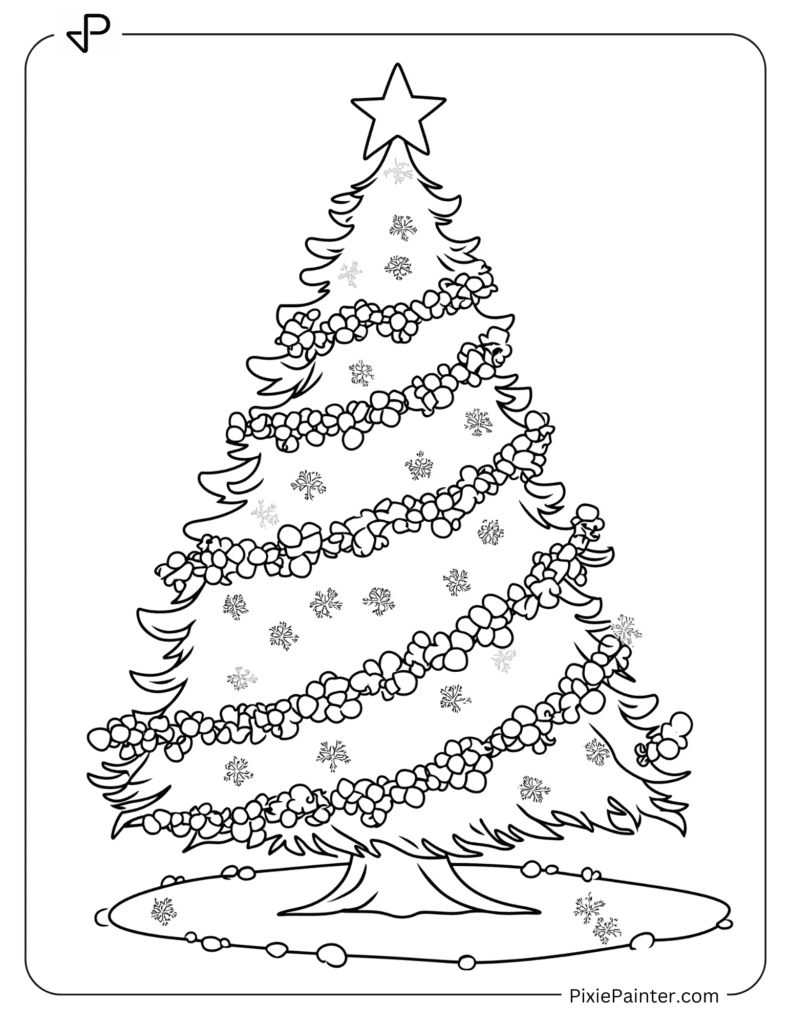 30 Christmas Tree Coloring Pages [Free PDFs] - Pixie Painter
