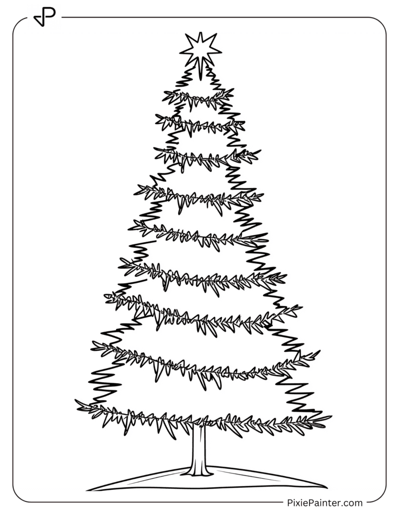 30 Christmas Tree Coloring Pages [Free PDFs] - Pixie Painter