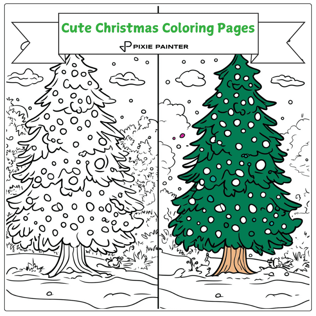 30 Cute Christmas Tree Coloring Pages [Free PDFs]