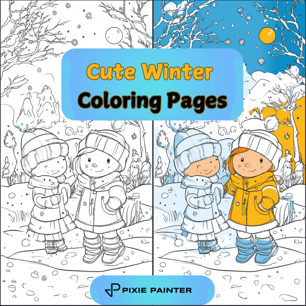 30 Cute Winter Coloring Pages [Free PDFs] - Pixie Painter