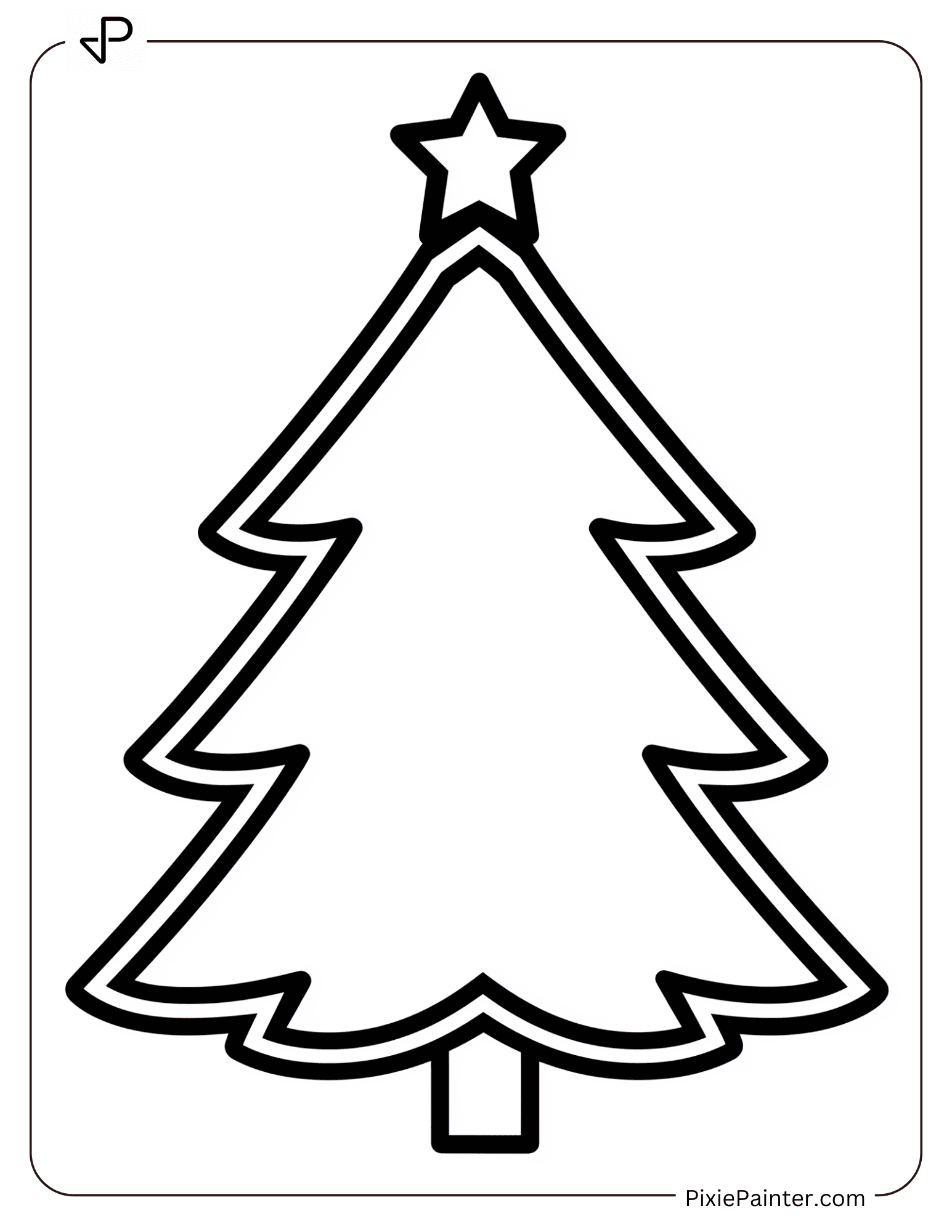 28 Blank Christmas Tree Coloring Pages [Free PDFs]