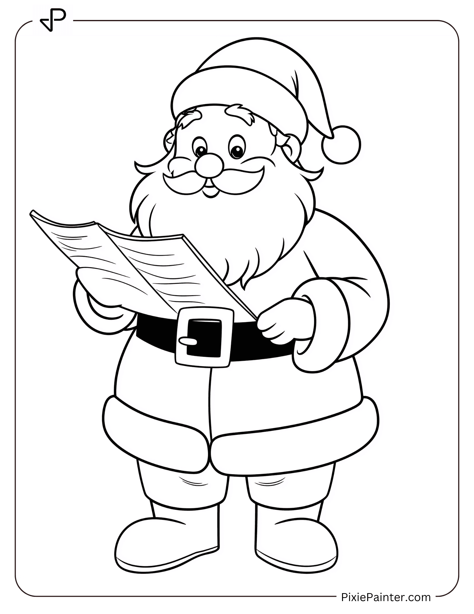 30 Santa Claus Coloring Pages [Free PDFs] - Pixie Painter