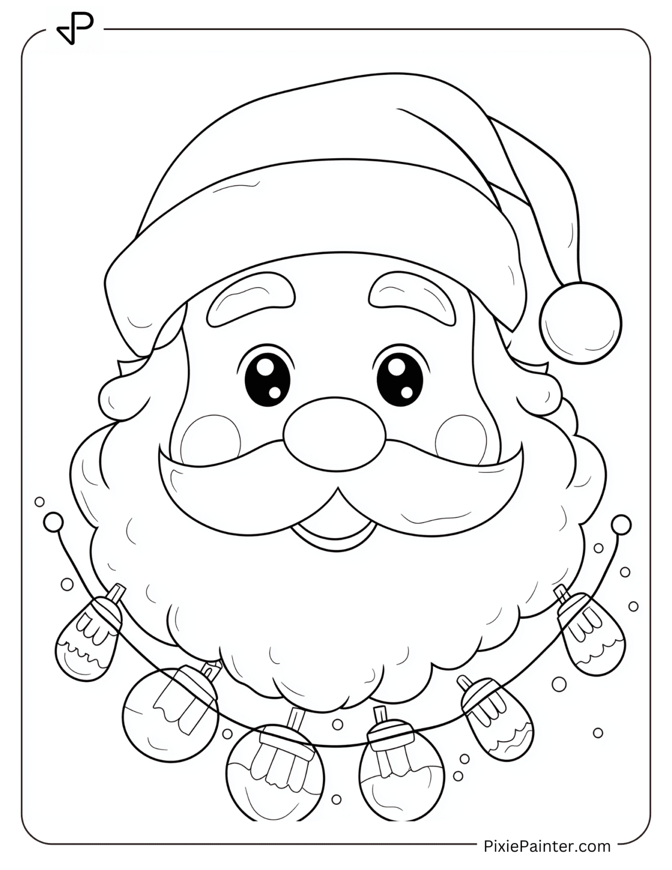 35 Santa Face Coloring Pages [Free PDFs]