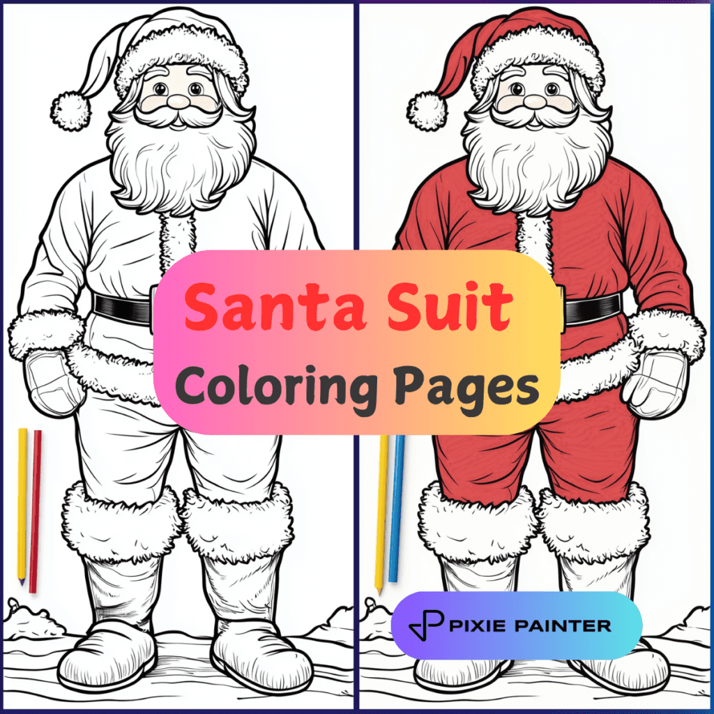 26 Santa Suit Coloring Pages [Free PDFs] - Pixie Painter