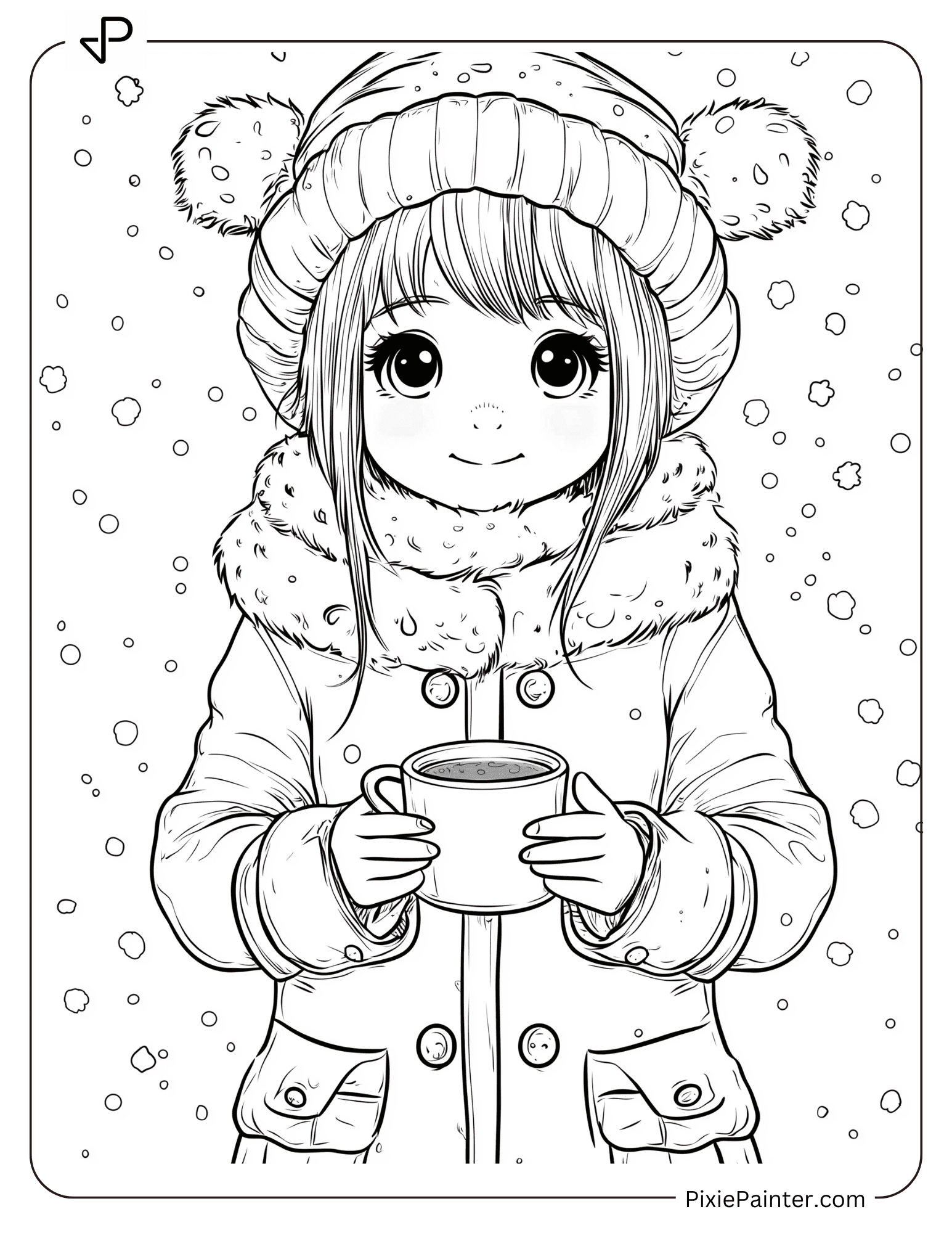 30 Cute Winter Coloring Pages [Free PDFs] - Pixie Painter
