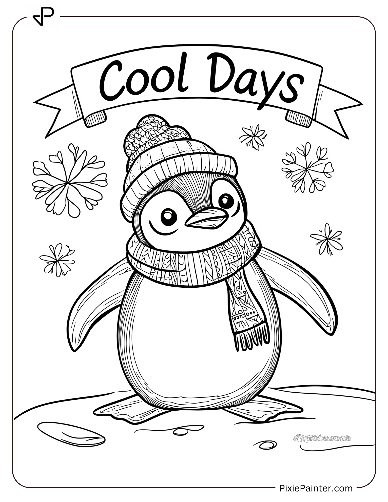 30 Cute Winter Coloring Pages [Free PDFs] - Pixie Painter