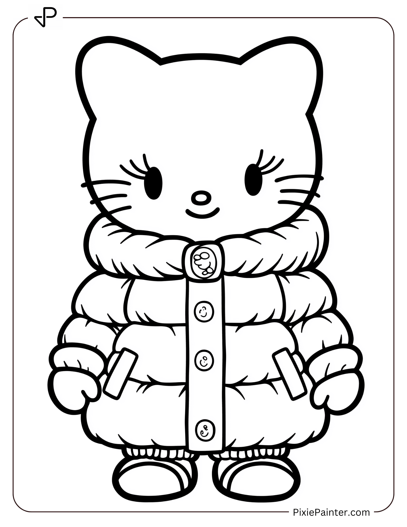 28 Winter Hello Kitty Coloring Pages [Free PDFs] - Pixie Painter