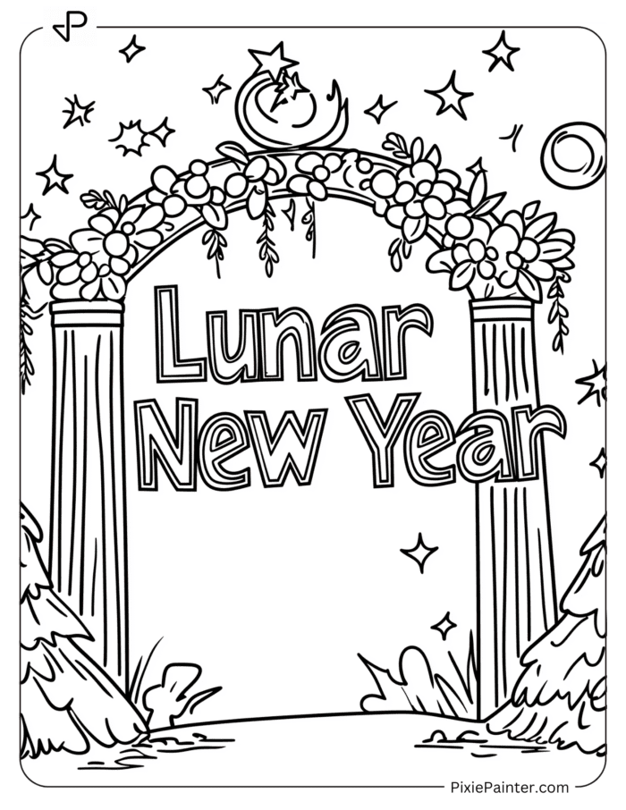 32 Lunar New Year Coloring Pages [Free PDFs] - Pixie Painter