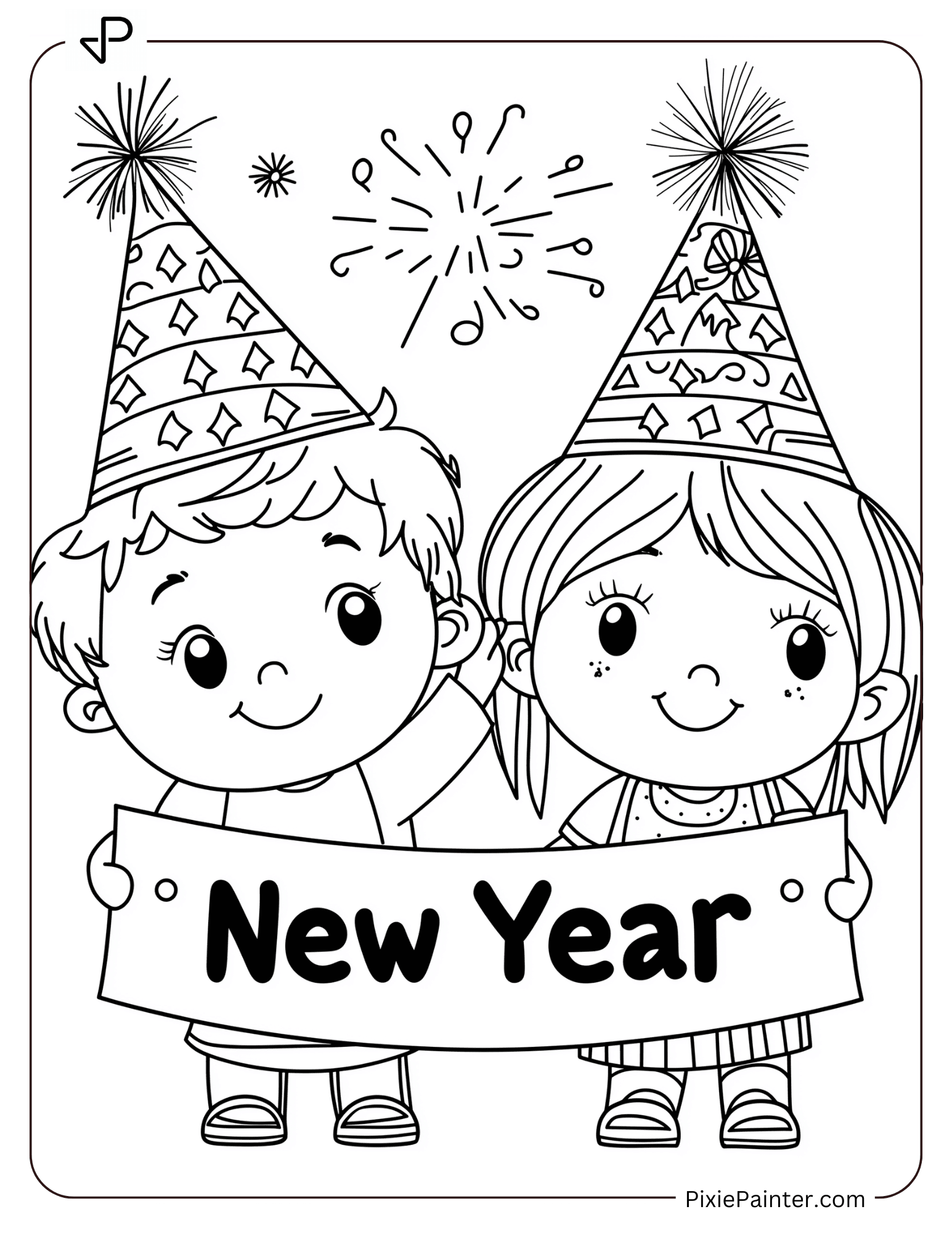 29 New Year's Eve Coloring Pages [Free PDFs] - Pixie Painter
