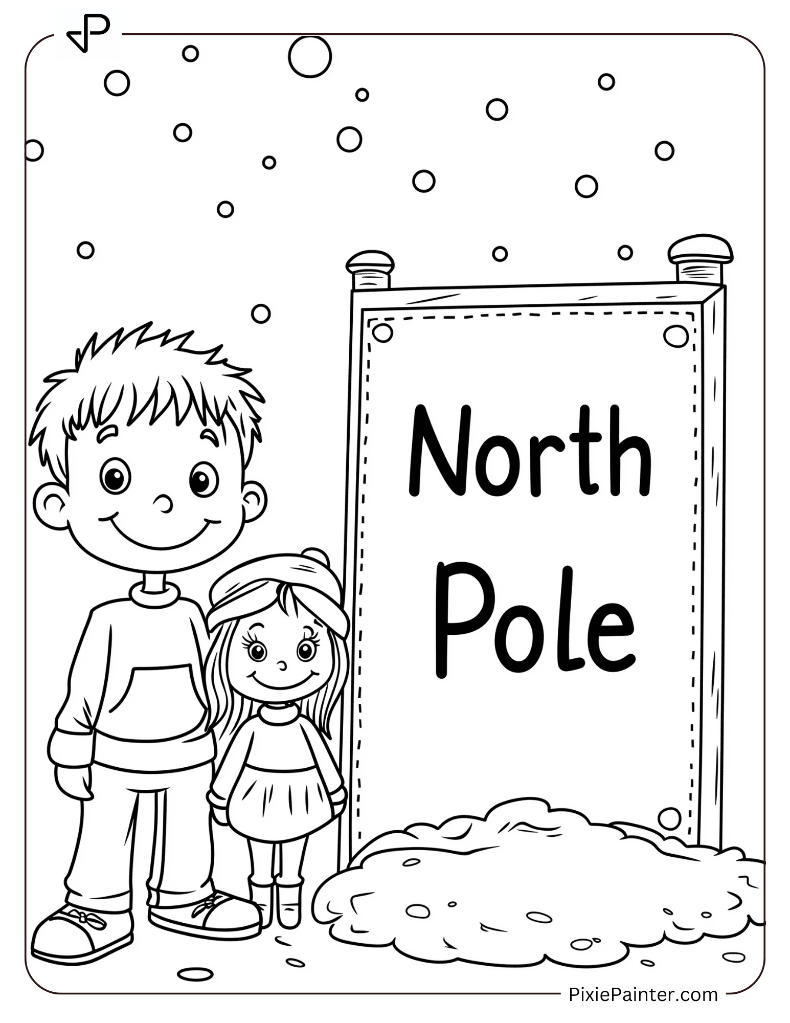 25 North Pole Coloring Pages [Free PDFs] - Pixie Painter