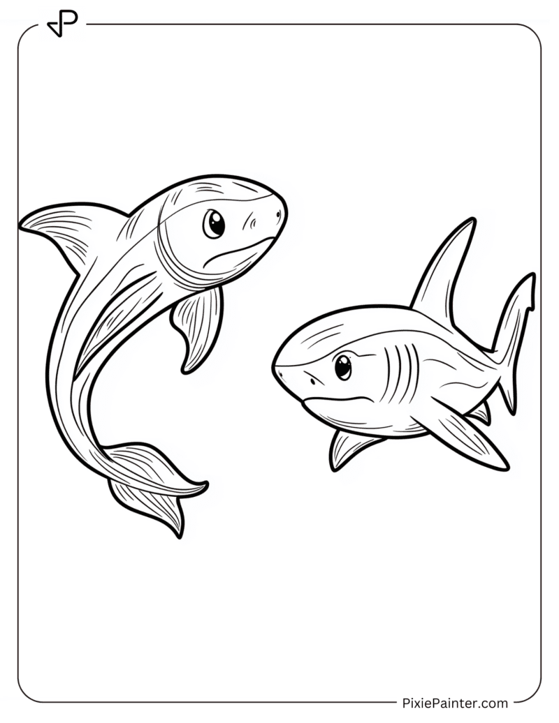 50 Shark Coloring Pages [Free PDFs] - Pixie Painter