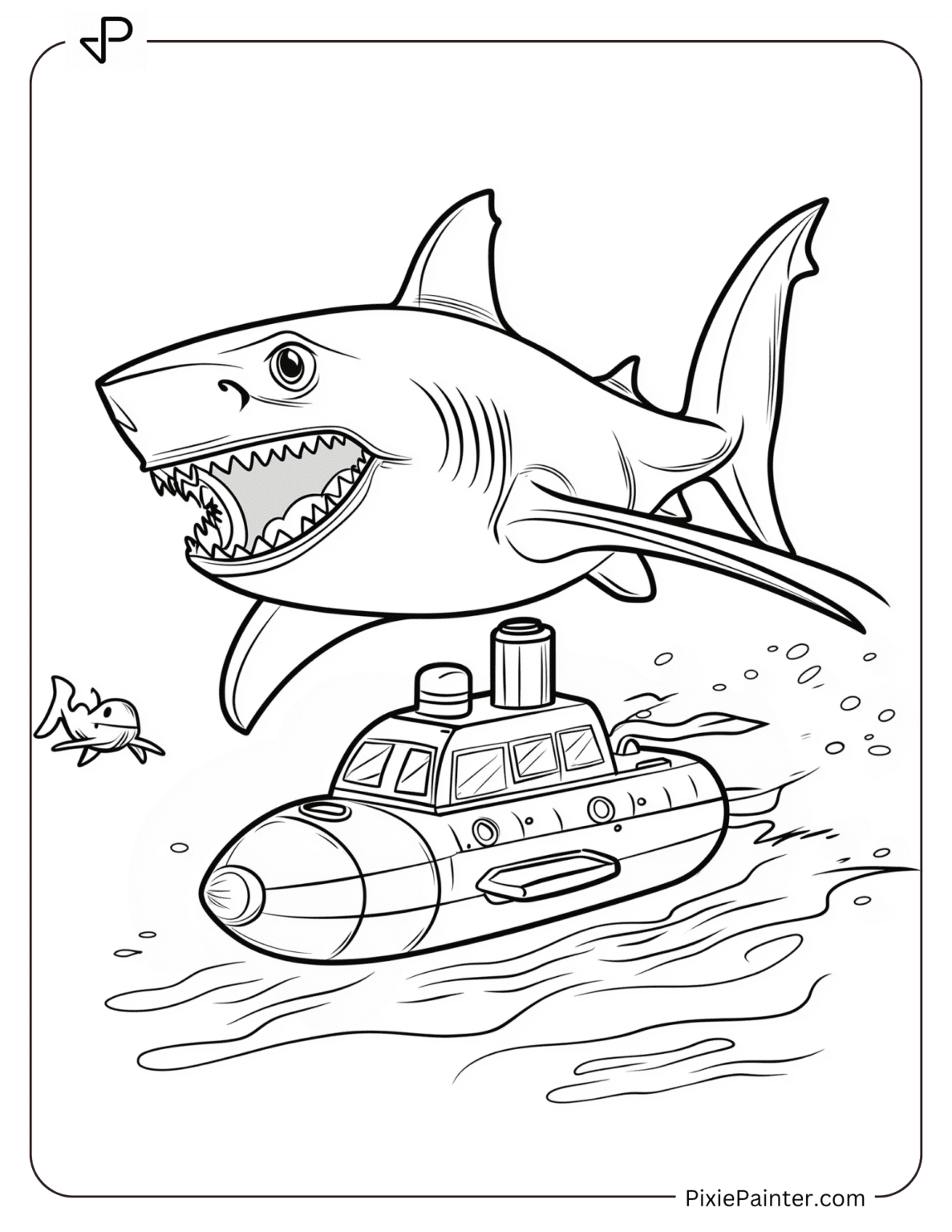 50 Shark Coloring Pages [Free PDFs] - Pixie Painter