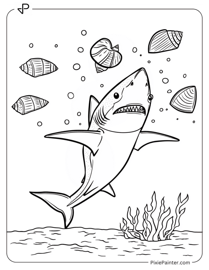 50 Shark Coloring Pages [Free PDFs] - Pixie Painter
