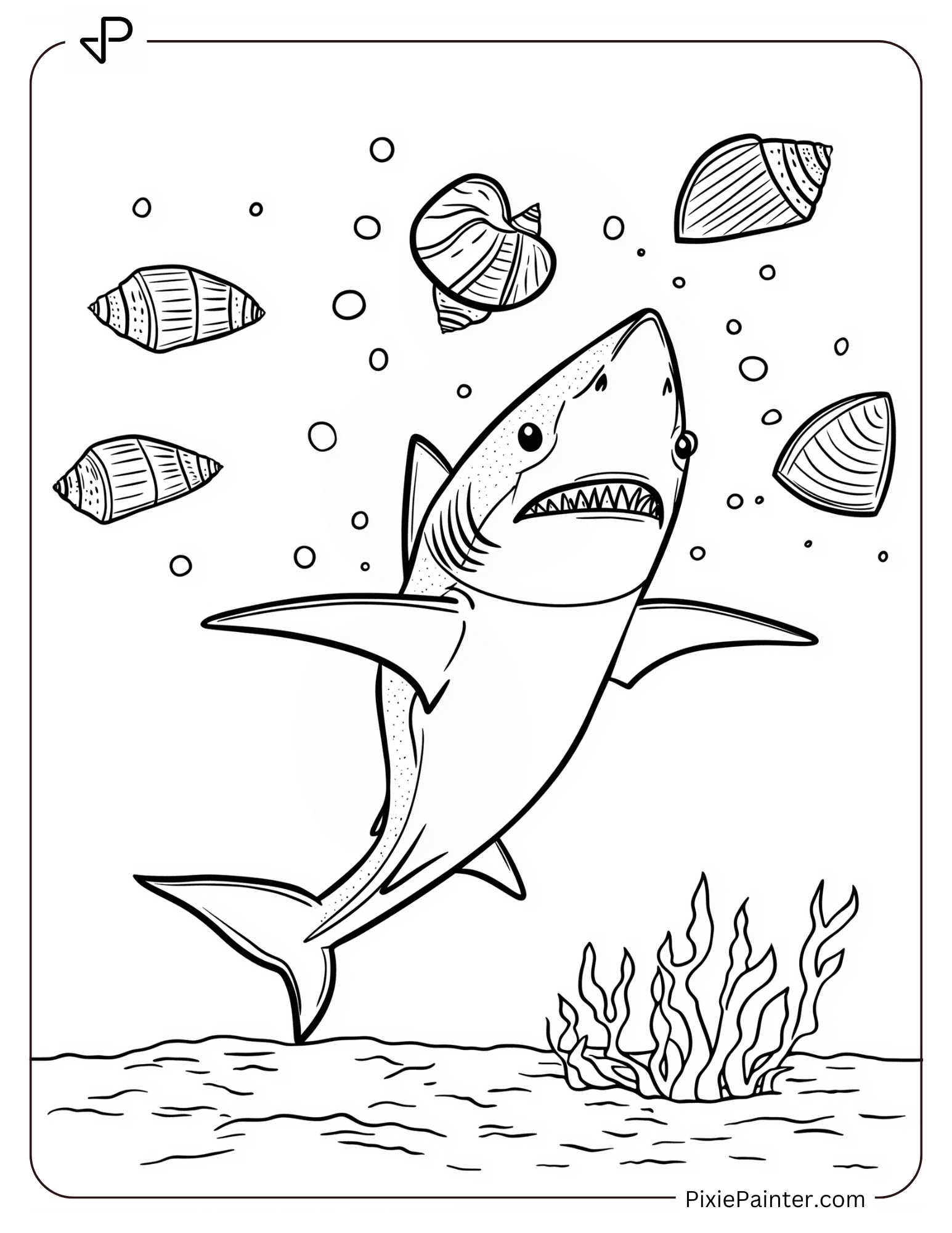 50 Shark Coloring Pages [Free PDFs] - Pixie Painter