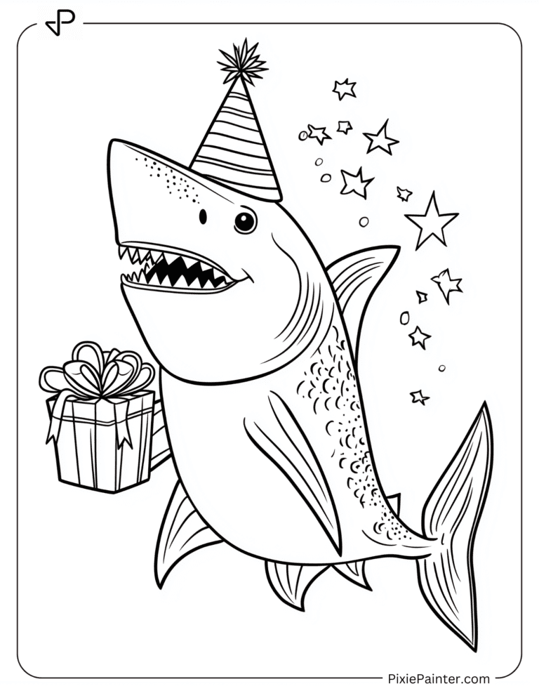 50 Shark Coloring Pages [Free PDFs] - Pixie Painter