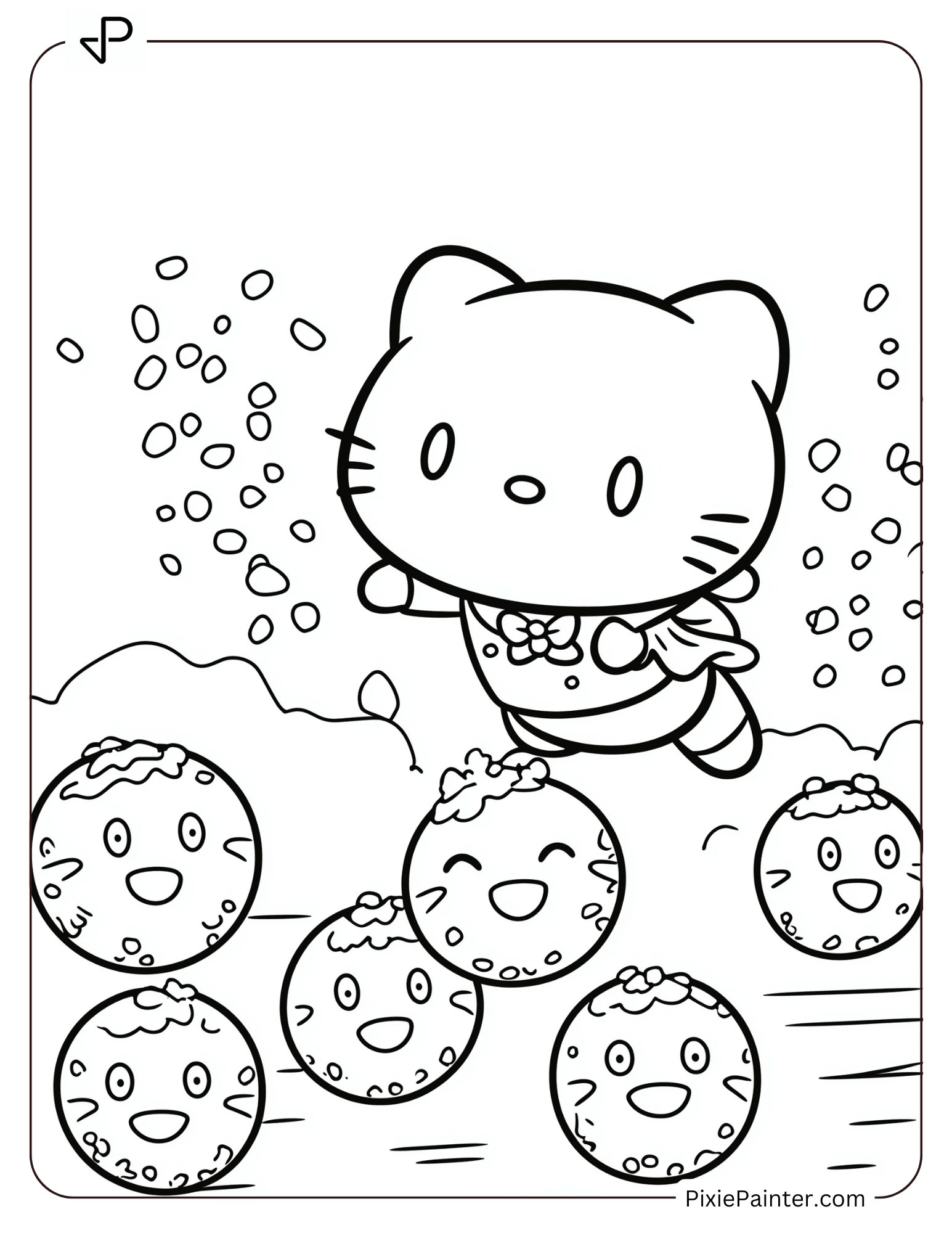 28 Winter Hello Kitty Coloring Pages [Free PDFs] - Pixie Painter