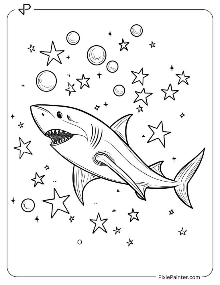 50 Shark Coloring Pages [Free PDFs] - Pixie Painter