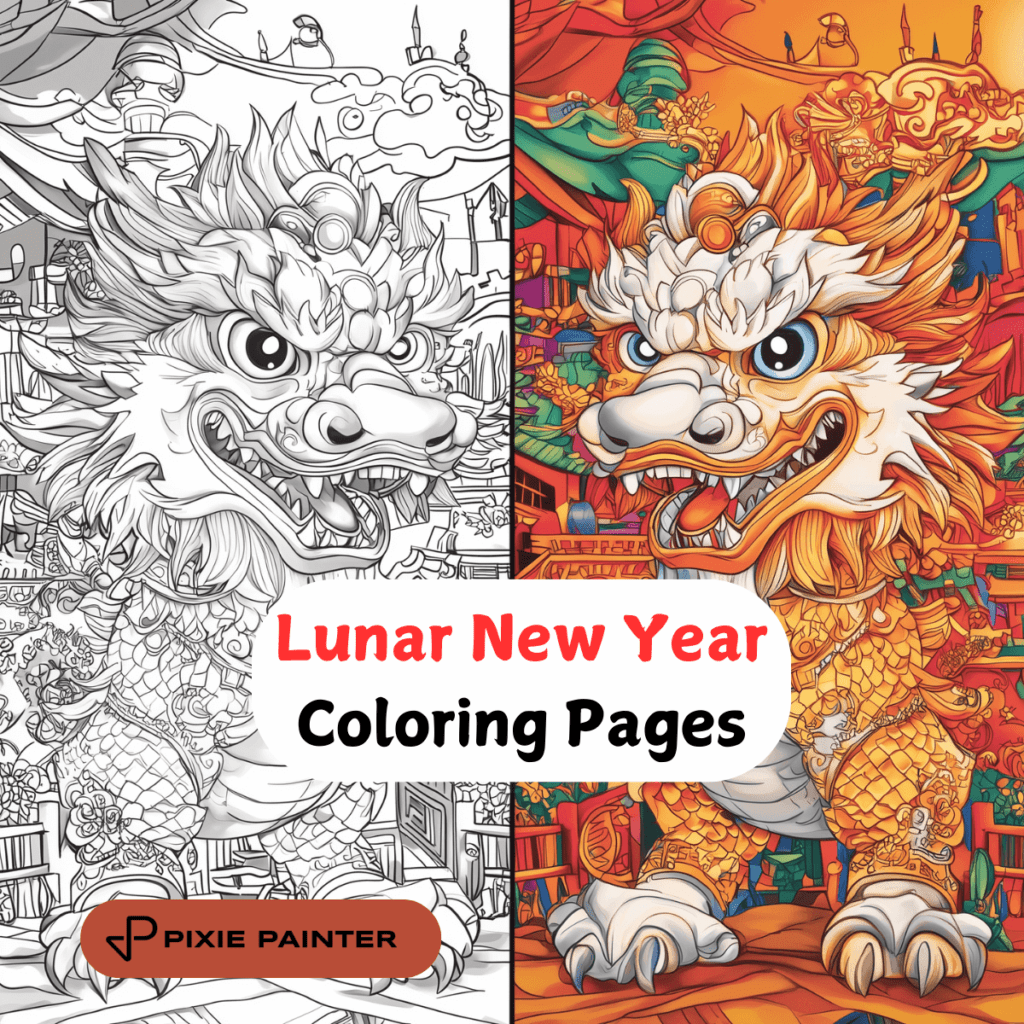 32 Lunar New Year Coloring Pages [Free PDFs] - Pixie Painter
