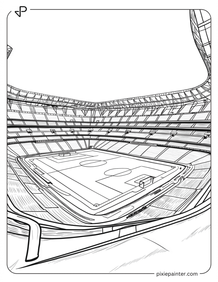 34 Football Stadium Coloring Pages [Free PDFs] - Pixie Painter
