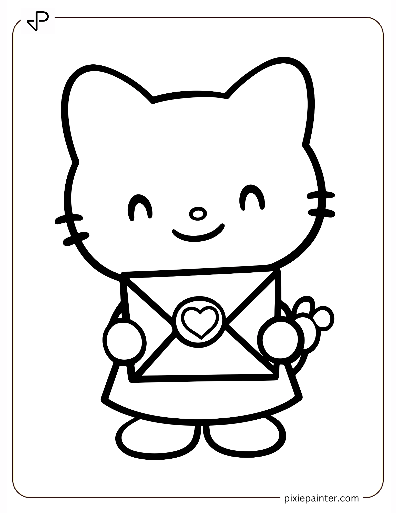 31 Valentine's Day Coloring Pages Hello Kitty [Free PDFs] - Pixie Painter