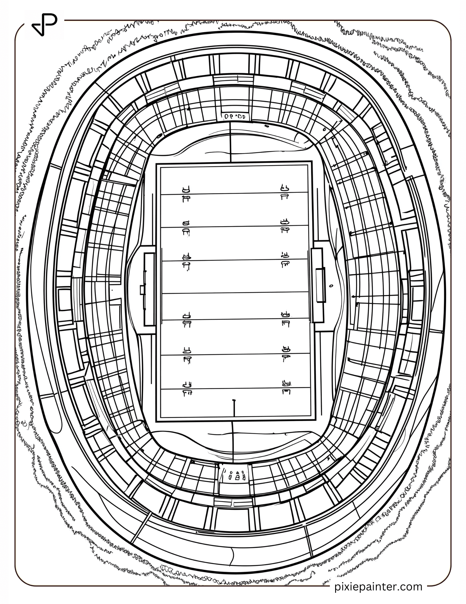 34 Football Stadium Coloring Pages [Free PDFs] - Pixie Painter