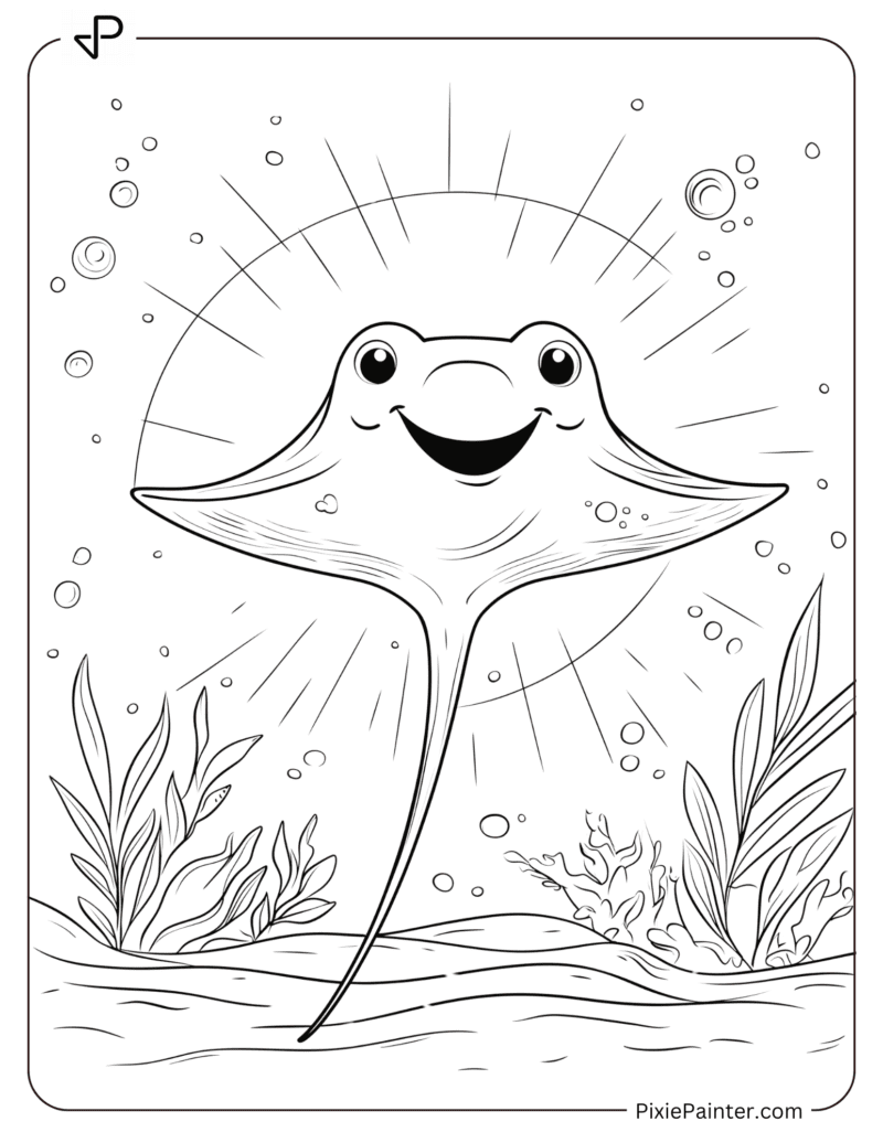 30 Stingray Coloring Pages [Free PDFs] - Pixie Painter