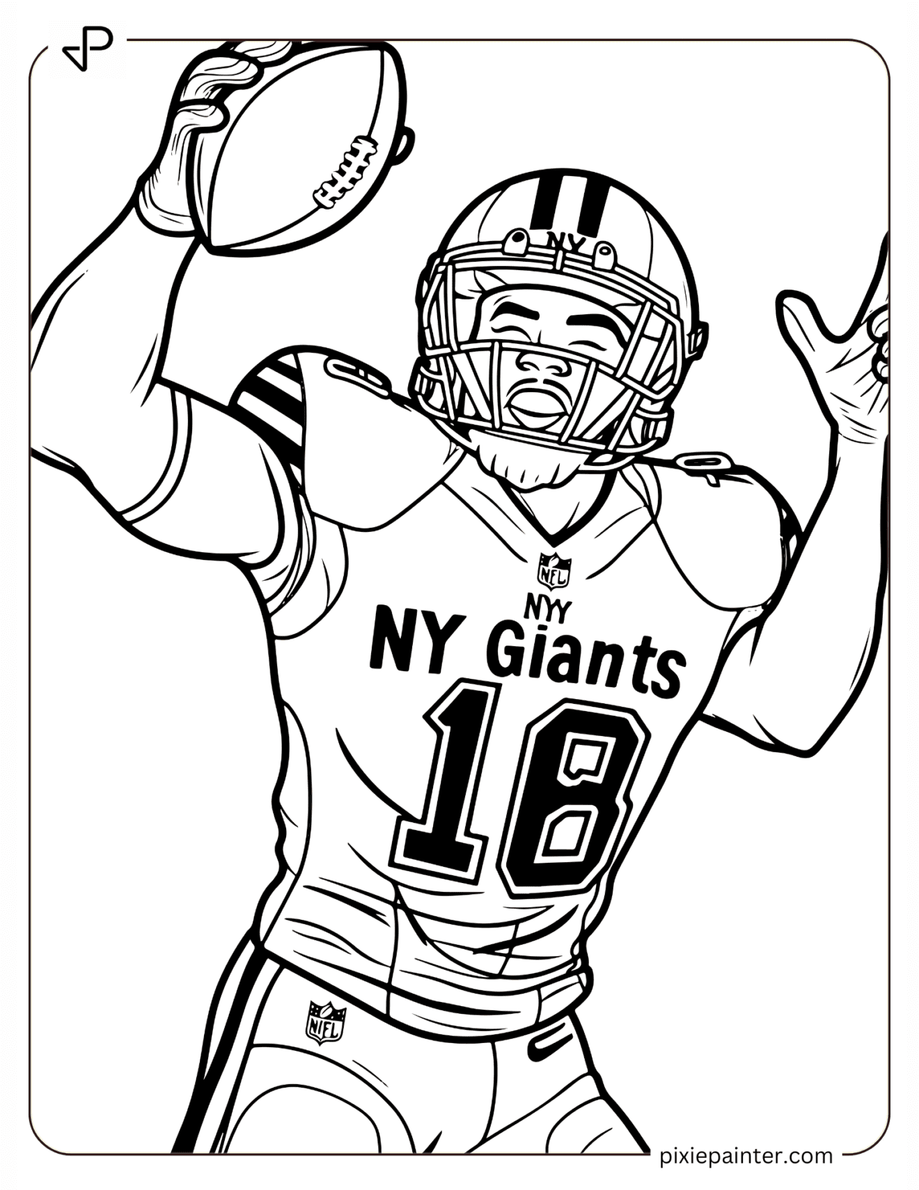 22 NY Giants Coloring Pages [Free PDFs] - Pixie Painter