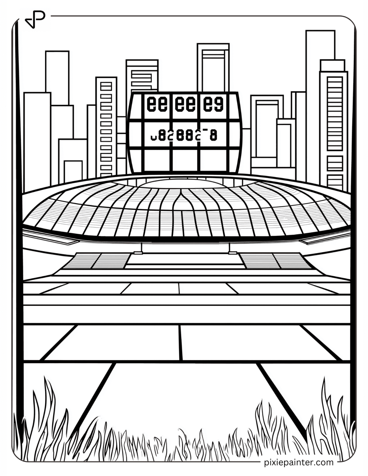 34 Football Stadium Coloring Pages [Free PDFs] - Pixie Painter