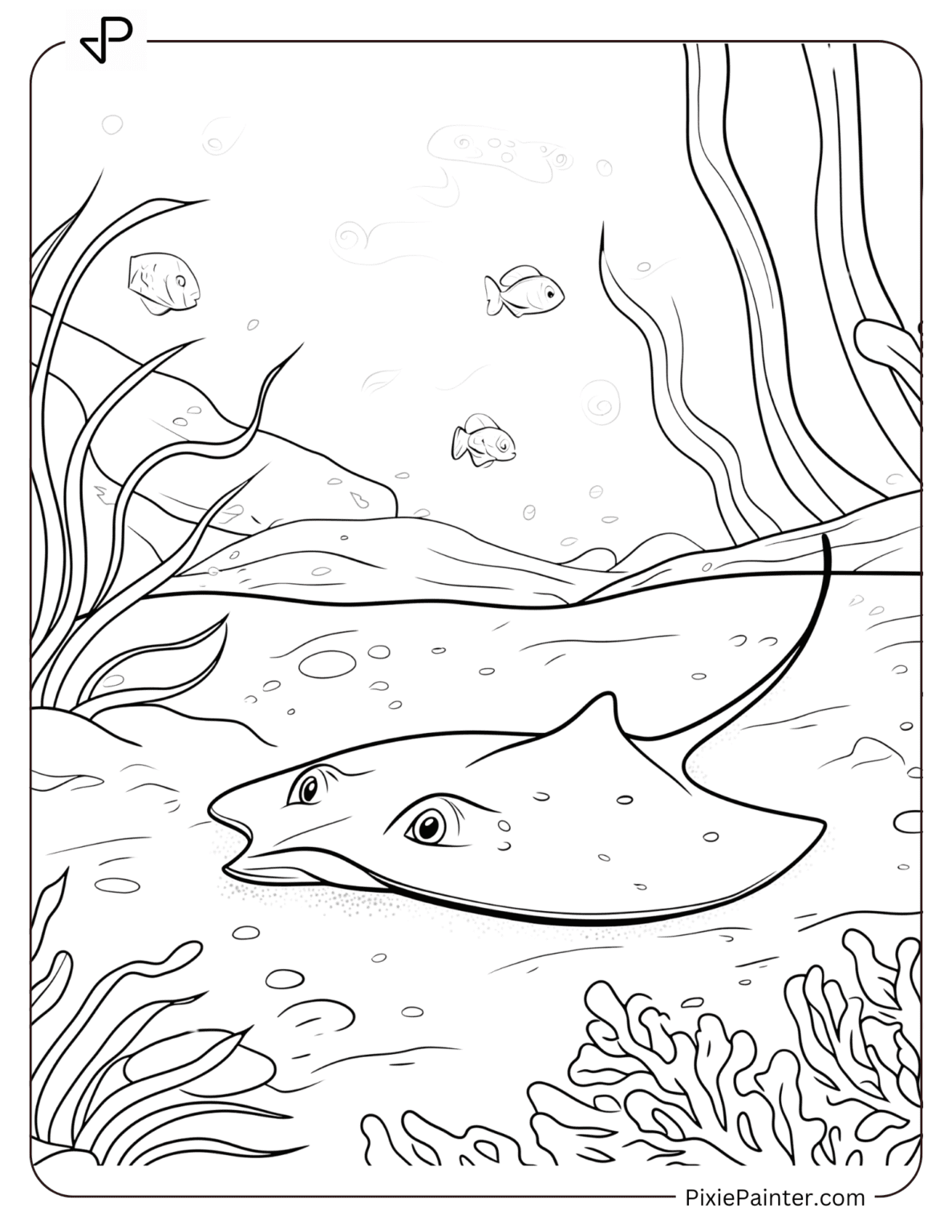 30 Stingray Coloring Pages [Free PDFs] - Pixie Painter