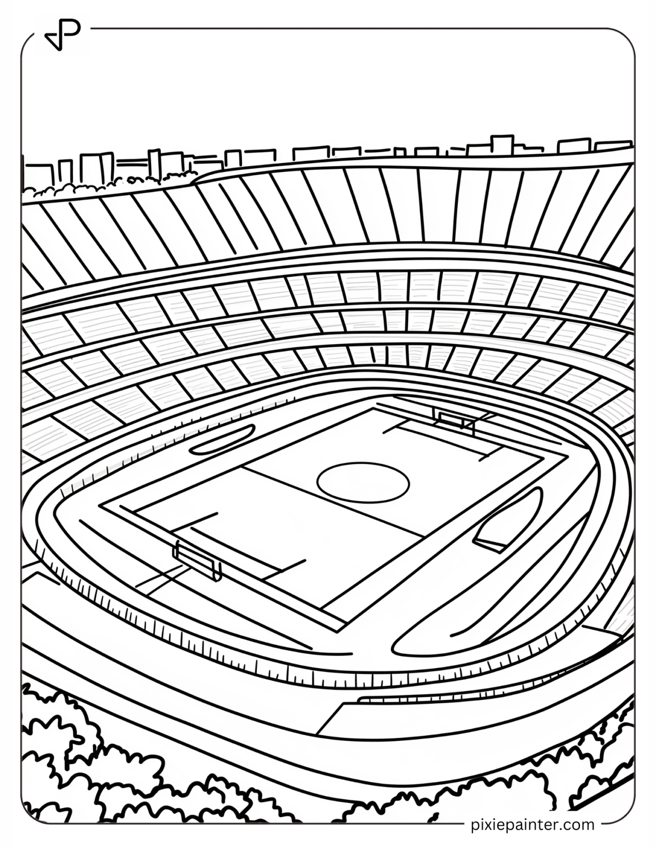34 Football Stadium Coloring Pages [Free PDFs] - Pixie Painter