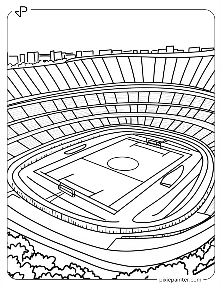 34 Football Stadium Coloring Pages [Free PDFs] - Pixie Painter