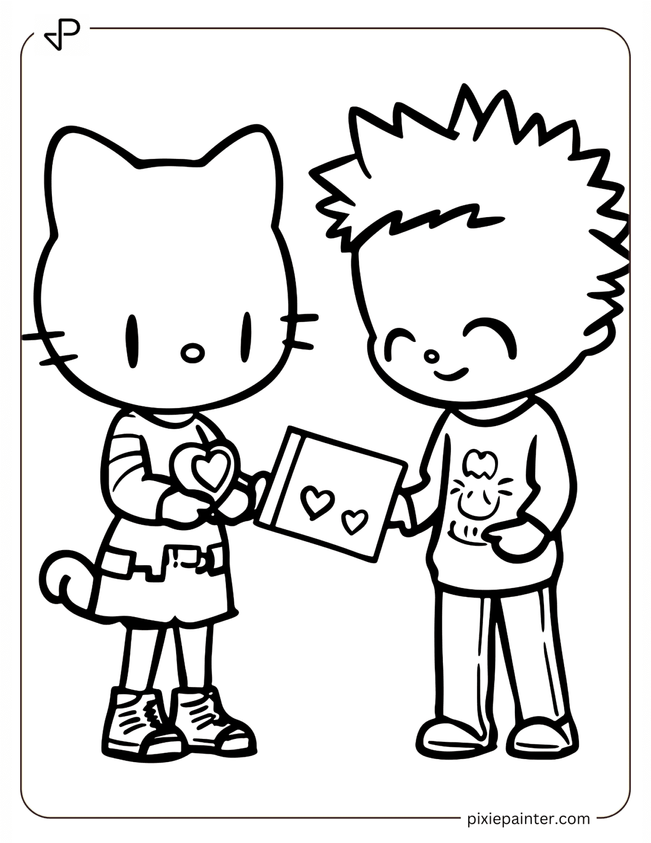 31 Valentine's Day Coloring Pages Hello Kitty [Free PDFs] - Pixie Painter