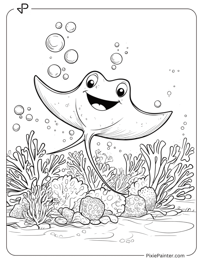 30 Stingray Coloring Pages [Free PDFs] - Pixie Painter