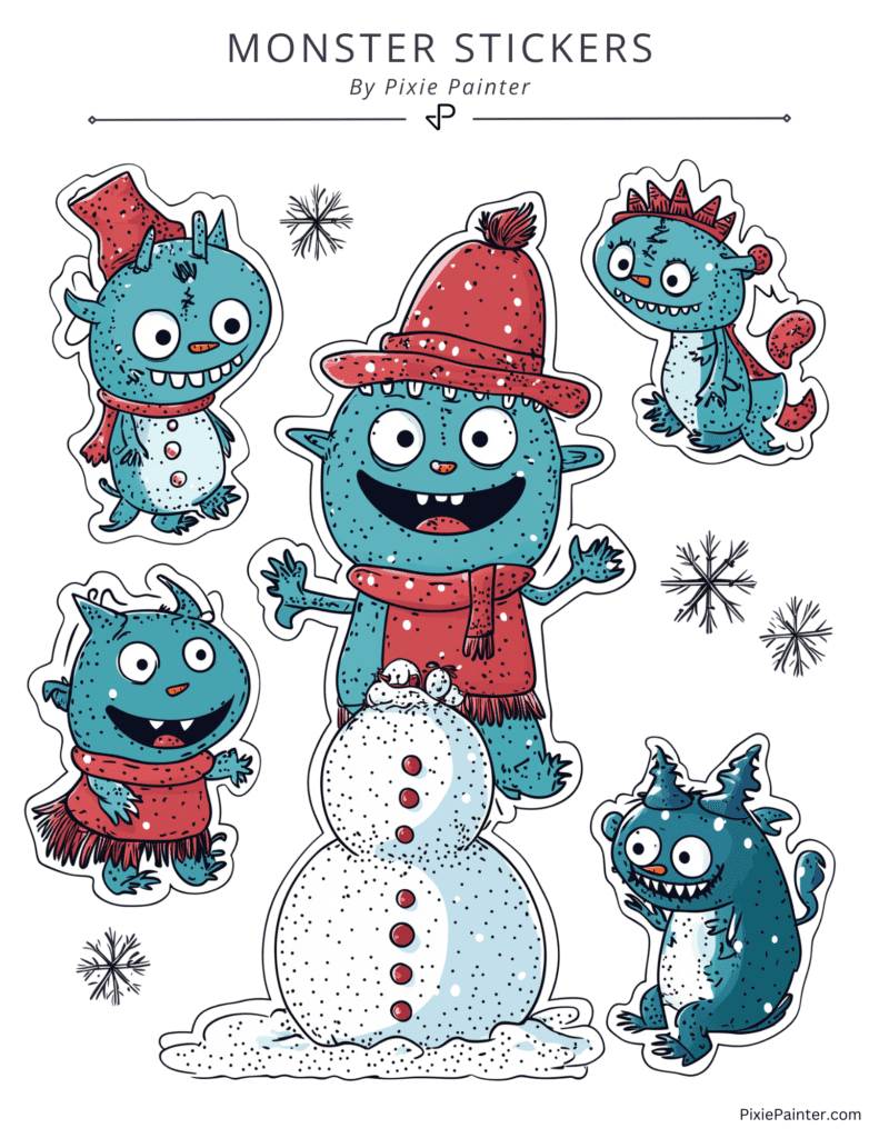 250+ Trendy Printable Monster Stickers