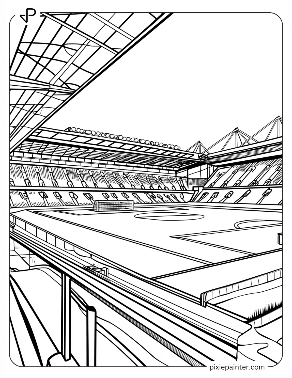 34 Football Stadium Coloring Pages [Free PDFs] - Pixie Painter