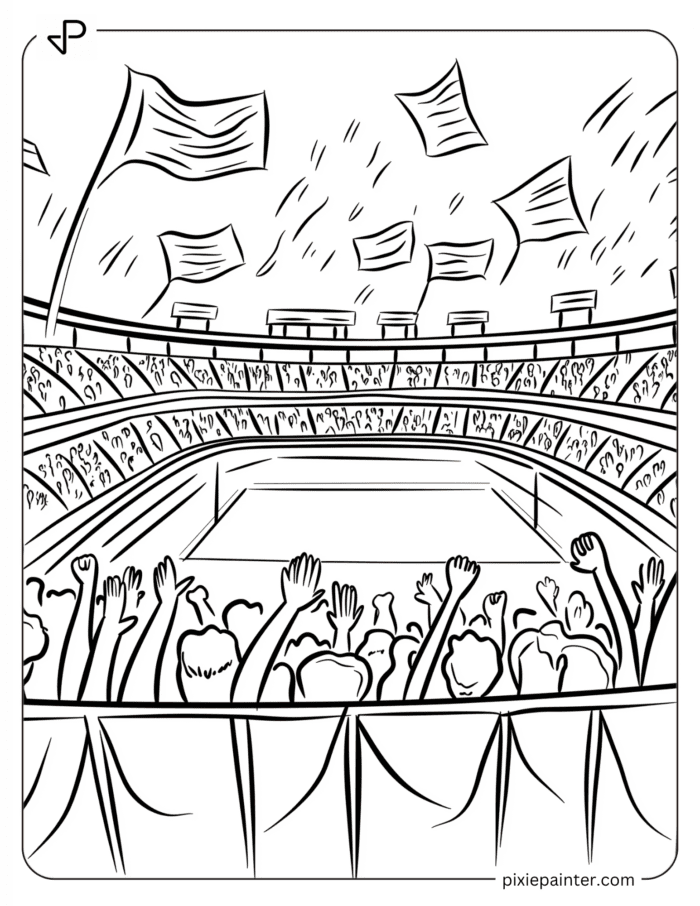 34 Football Stadium Coloring Pages [Free PDFs] - Pixie Painter