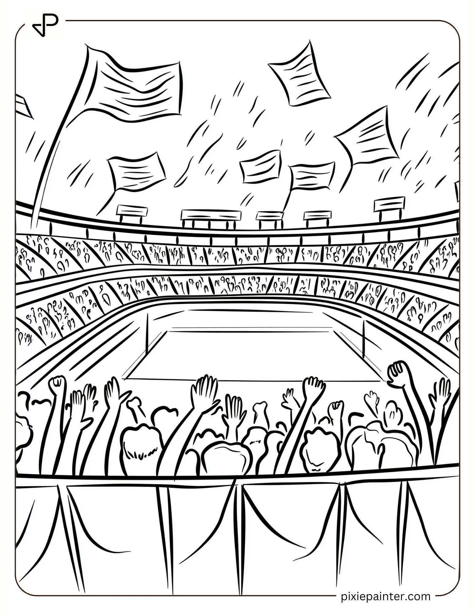 34 Football Stadium Coloring Pages [Free PDFs] - Pixie Painter