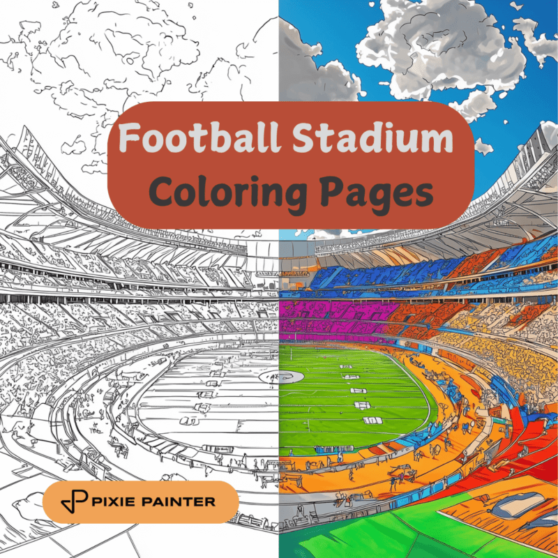 34 Football Stadium Coloring Pages [Free PDFs] - Pixie Painter