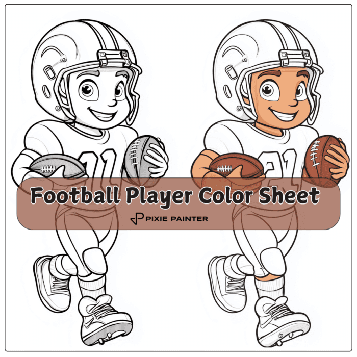 26 Football Player Color Sheets [Free PDFs] - Pixie Painter