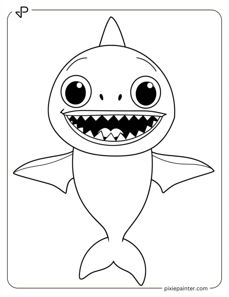 35 Baby Shark Characters Coloring Pages [Free Printables] - Pixie Painter