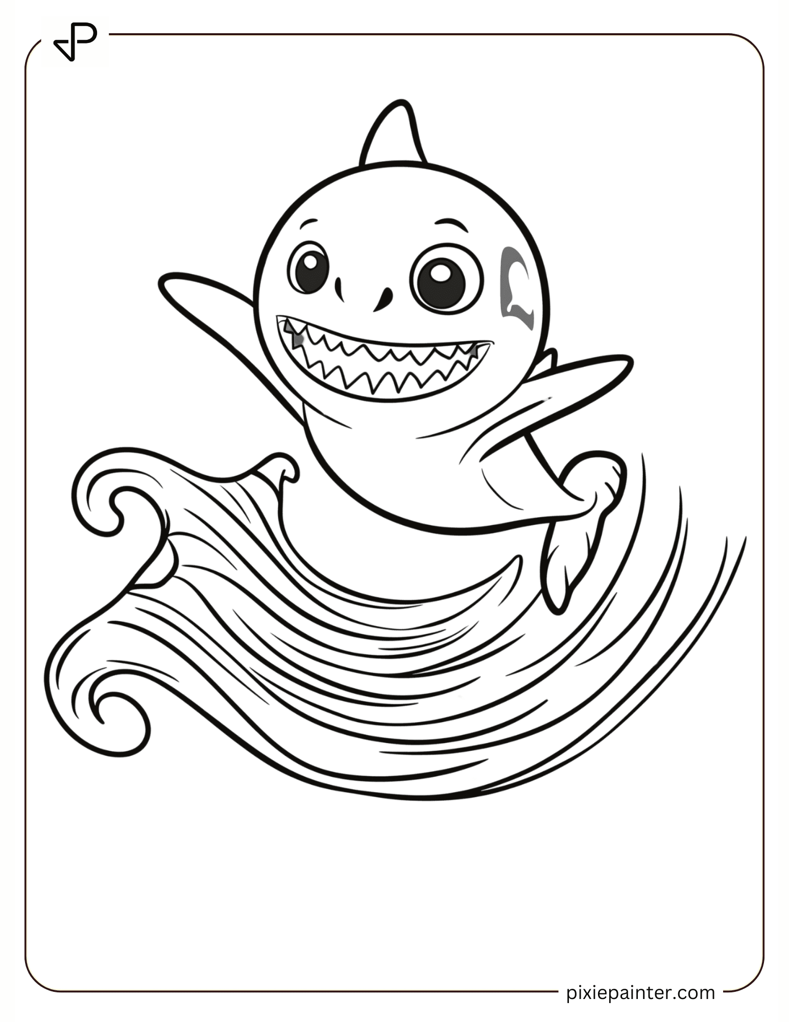 35 Baby Shark Characters Coloring Pages [Free Printables] - Pixie Painter