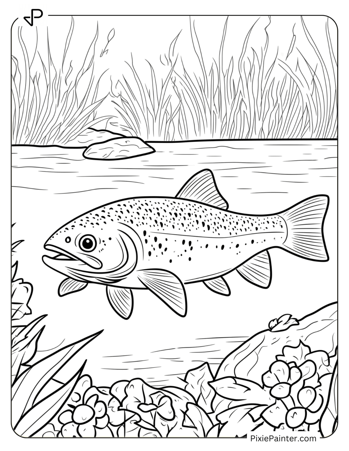 28 Trout Coloring Pages [Free PDFs] - Pixie Painter